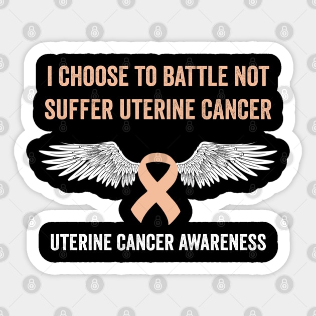 Uterine Cancer Fighter Gynecological Cancer Awareness Peach Ribbon